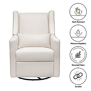 Babyletto Kiwi Electronic Power Recliner and Swivel Glider with USB Port in Performance Cream Eco-Weave, Water Repellent & Stain Resistant, Greenguard Gold and CertiPUR-US Certified