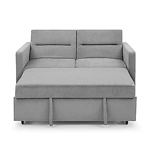 Eafurn 3 in 1 Convertible Sleeper Sofa Couch with Pull Out Bed,Small Futon Loveseat Lounge Chaise with Reclining Backrest and Armrest,Soft Upholstered Love Seats RV Furniture for Living Room