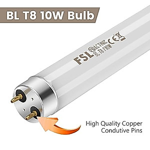 Bug Zapper Light Bulbs, Replacement Bulbs for 20W Electric Mosquito Zapper, 2 Pack 13'' 10W UV T8 Fluorescent Light Tube Replacement for 20W Indoor Outdoor Electronic Insect Pest Zapper Lamp Killer