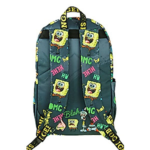 KBNL SpongeBob Backpack with Laptop Compartment for School, Travel and Work, Black, (A22222-SB)
