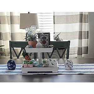 2 Tiered Tray, 2 Tier Wood Tiered Tray, 2 Tiered Tray Farmhouse,White Tiered Tray for Rustic Home Sweet Home Kitchen Decor for Valentine's Day Halloween Christmas Easter