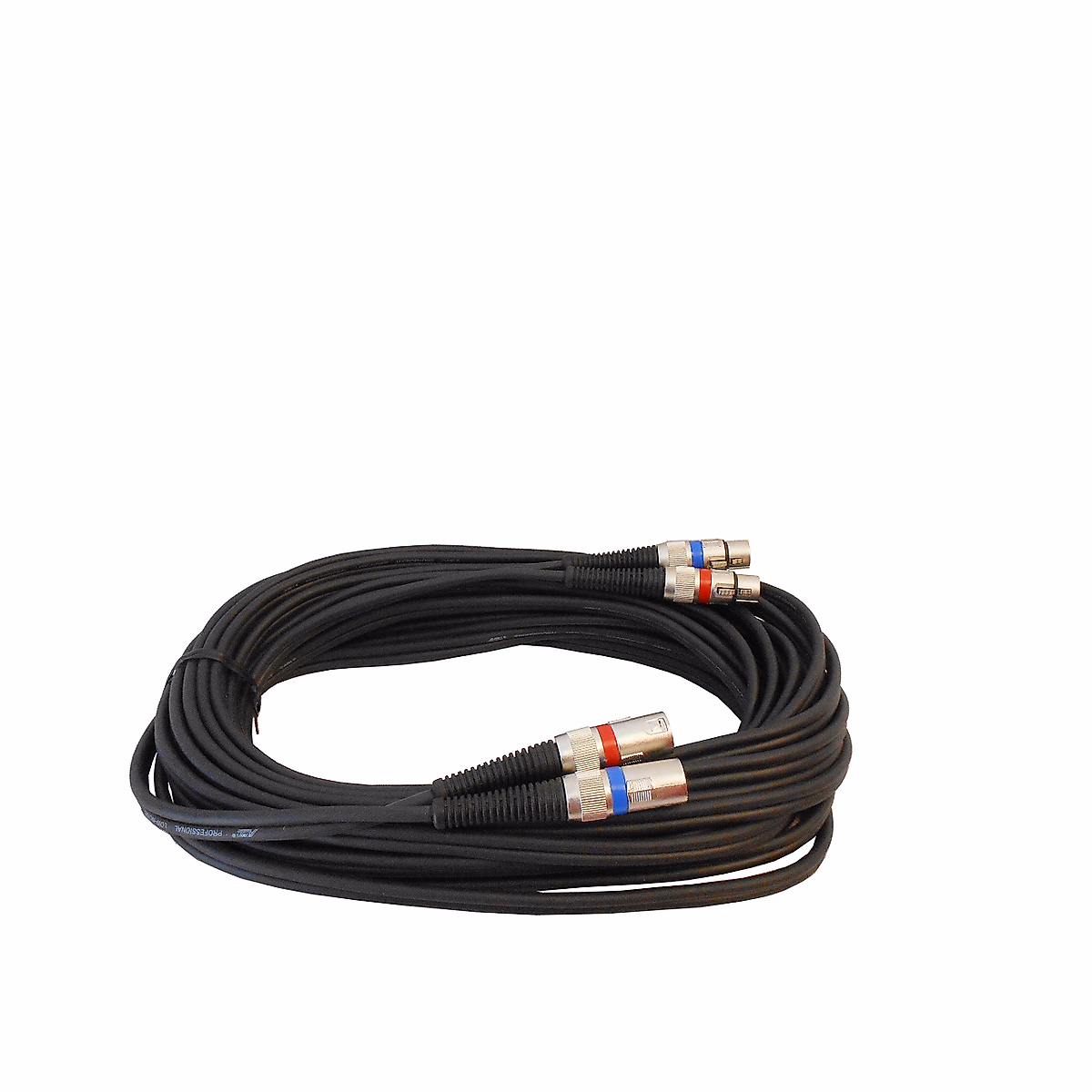 Audio 2000s ADC203K 50'x6/12mm 24AWG Dual XLR Females to Dual XLR Males Balanced Audio Cable