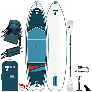 TAHE 11'6 Beach SUP-Yak 2-in-1 Tandem Inflatable Kayak + Paddle Board Complete Package,Blue