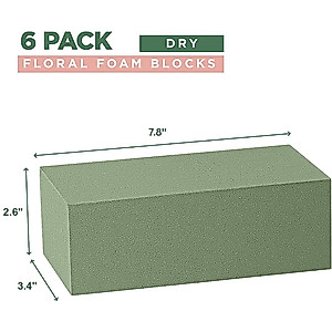 Pack of 6 Dry Floral Foam Blocks for Artificial Flower Arrangements, Styrofoam for Artificial Flowers & Crafts Supplies - with Craft Foam Block Cutting Knife, Styrofoam Blocks - 8.75"L x 4"W x 2.75"H
