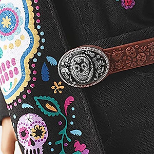 Barbie 2021 Dia De Muertos Ken Doll (12-in) Wearing Embroidered Shirt, Serape & Sombrero, with Calavera Face Paint, Gift for Collectors