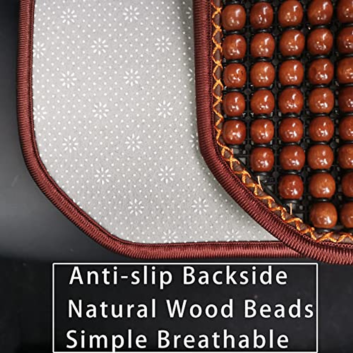 INCH EMPIRE Summer Cool Natural Maple Beads 678pcs Car Seat Cover Office Home Chair Square Pad Breathable Cushion(Light Brown)