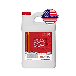 DITEC Marine Boat Soap, 1 Gallon | Reliable Marine Cleaning Products | Streak-Free Formula Boat Cleaner | High Performance Marine Safe Boat Soap | Premium Boat Wash Concentrate