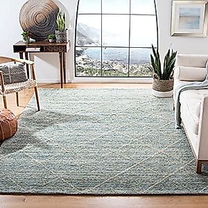 SAFAVIEH Himalaya Collection 8' x 10' Blue HIM423M Handmade Premium Wool Area Rug