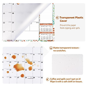 2023-2024 Large Desk Calendar 2023 (January 2023-June 2024), Big Monthly Wall Calendar with Plastic Cover: 17"x12", 18 Months Academic Year Desk Pad Calendars with Planner Stickers