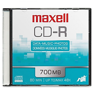 Maxell Recordable CD Media With Slim Jewel Case