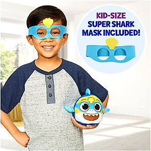 WowWee Baby Shark's Big Show! Reversible Plush Baby Shark Turns Into Super Shark – Flip Plushie Toys for Toddlers