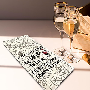 Jolitee 15x25” Wine Lovers Towel – Humorous Wine Sayings, Funny Kitchen Linens, Unique Tea & Hand Towels for Adult Humor, Perfect for Wine Enthusiasts