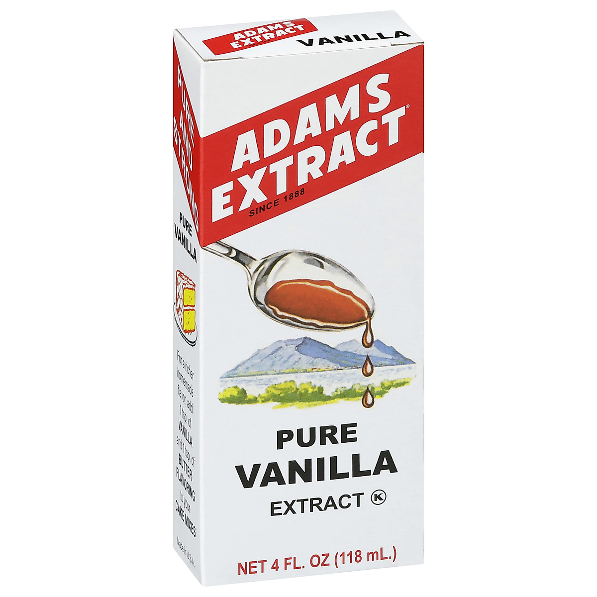 Adams Extract Pure Vanilla Extract 4 Fl Oz (Pack of 6)