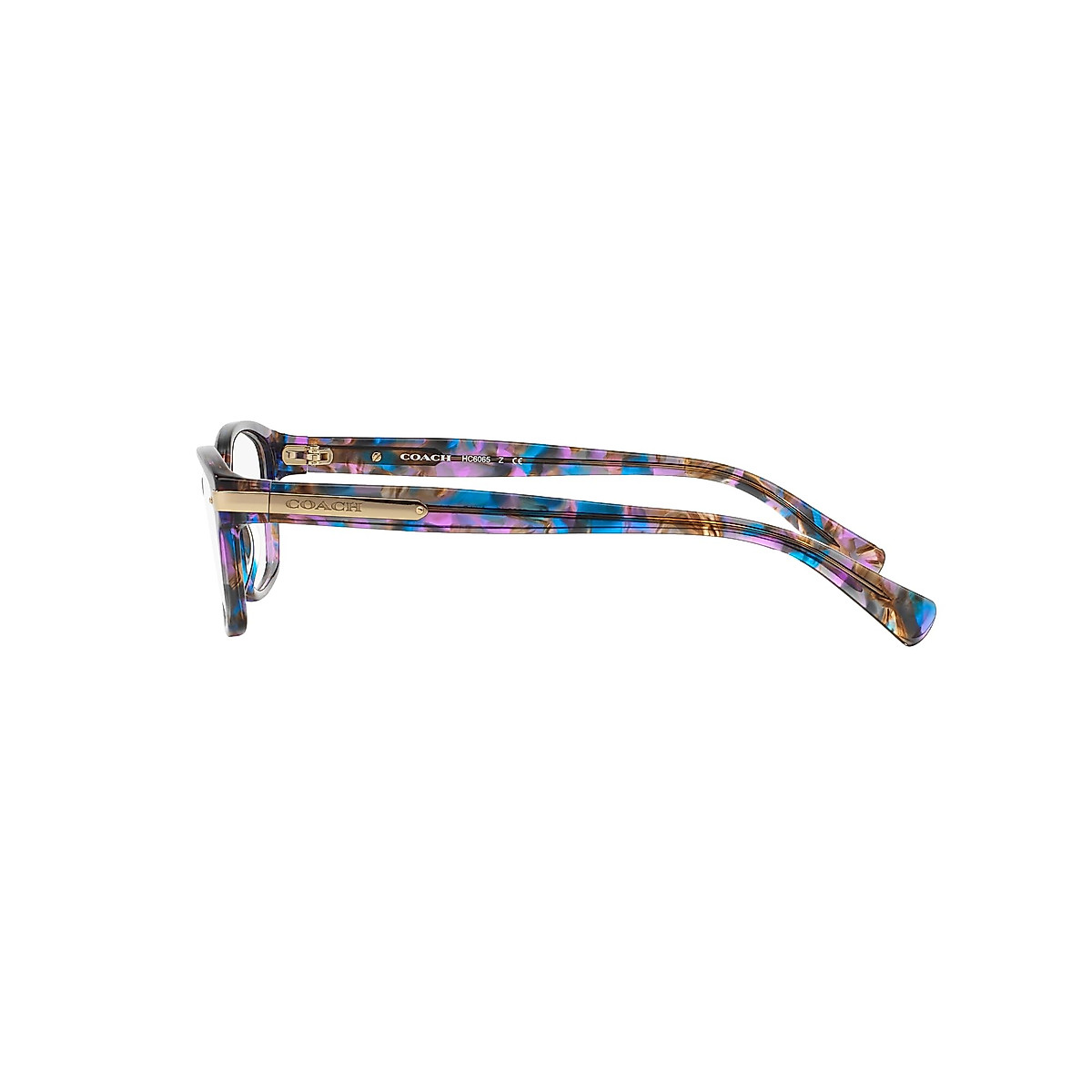 Coach HC6065 Prescription Eyewear Frames, Purple Confetti Tortoise/Demo Lens, 49 mm