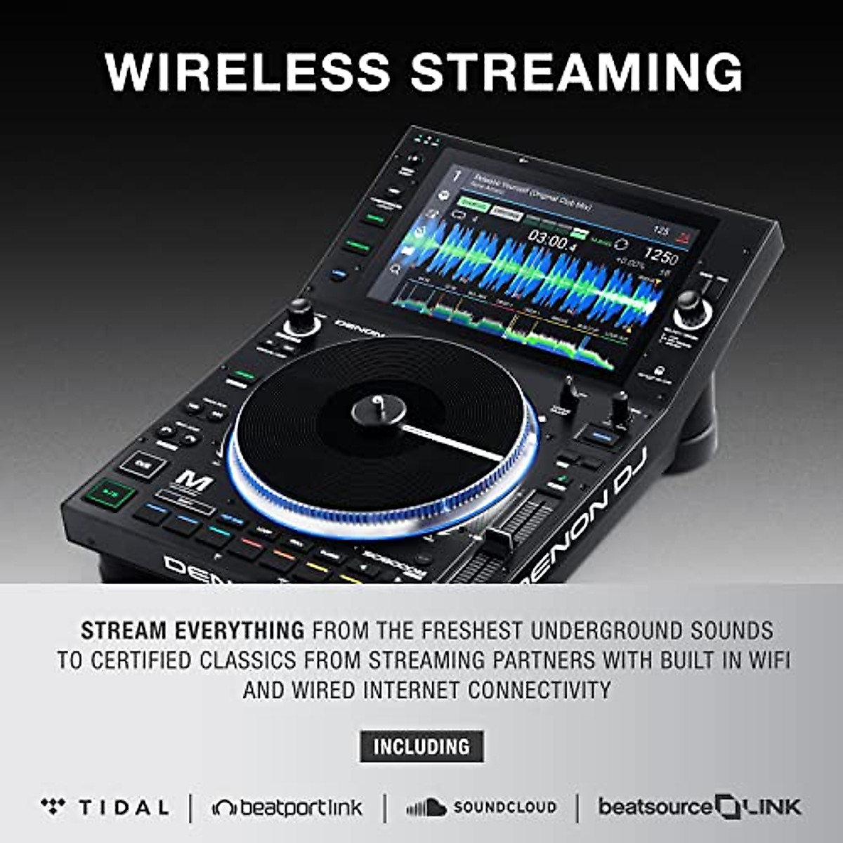Denon DJ SC6000M PRIME –Standalone DJ Media Player with Motorized Platter, WiFi Music Streaming and 10.1-Inch Touchscreen