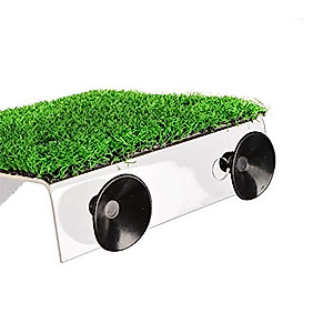 Saim Turtle Basking Platform Artificial Plastic Grass Pier Tortoise Ramp Reptile Tank Ladder Resting Terrace