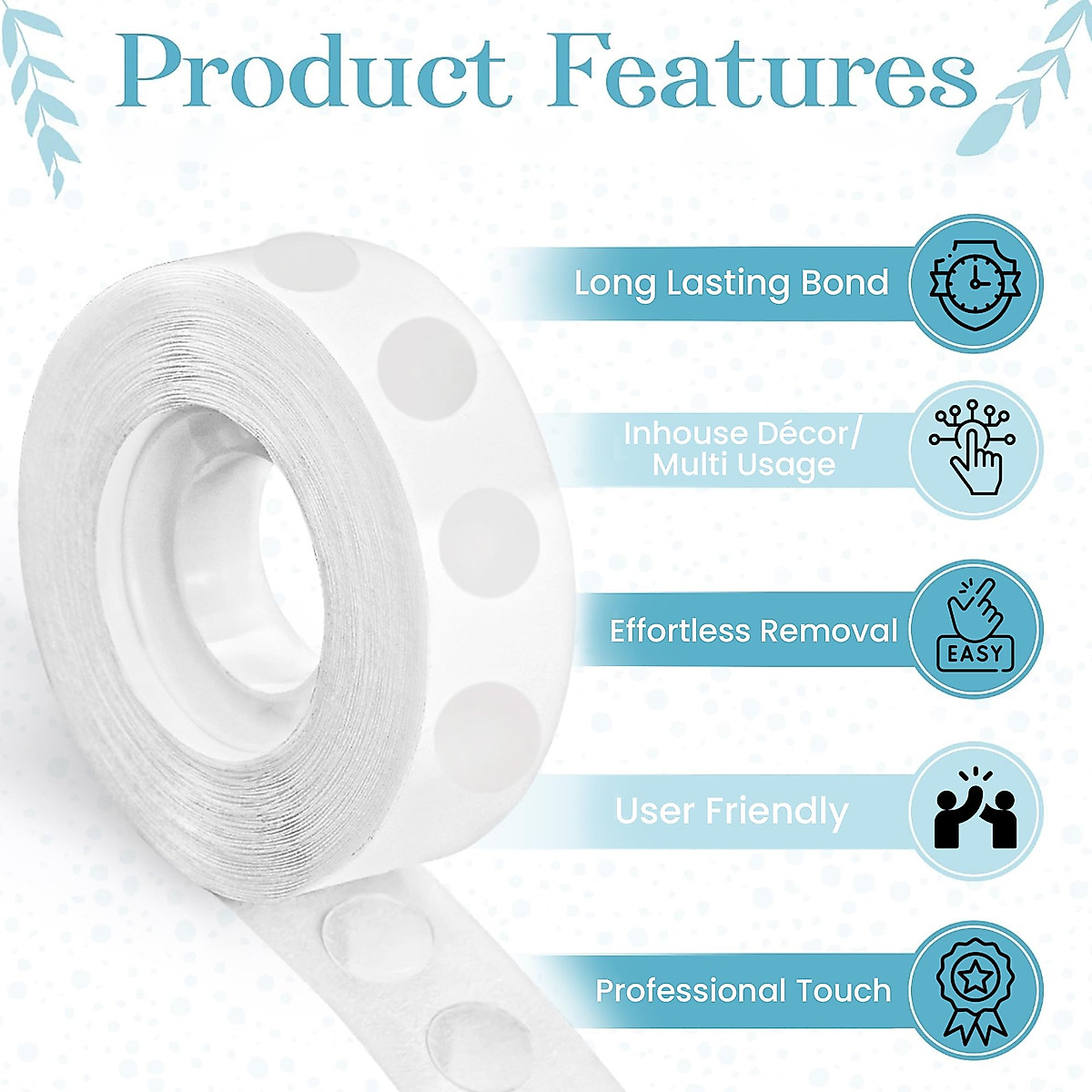 IDOTIFIX Balloon Glue Points Dots Double Sided 1000 Pcs, Balloon Tape for Arch, Wedding Decoration, Birthday Celebration and Home Made Crafts for Christmas Decorations