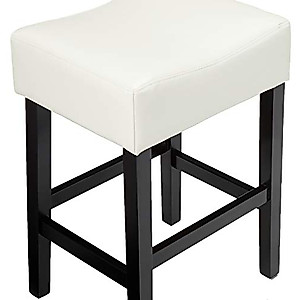 Christopher Knight Home Lopez Backless Leather Counter Stools, 2-Pcs Set, Ivory