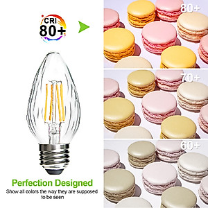 ROMANJOY F15 4W LED Light Bulbs, LED Porch Light Bulbs, E26 Medium Base, Dimmable 2700K Warm White LED Post Bulb 40w Equivalent, Outdoor Decorative Chandelier Lantern Lamp, 4-Pack…