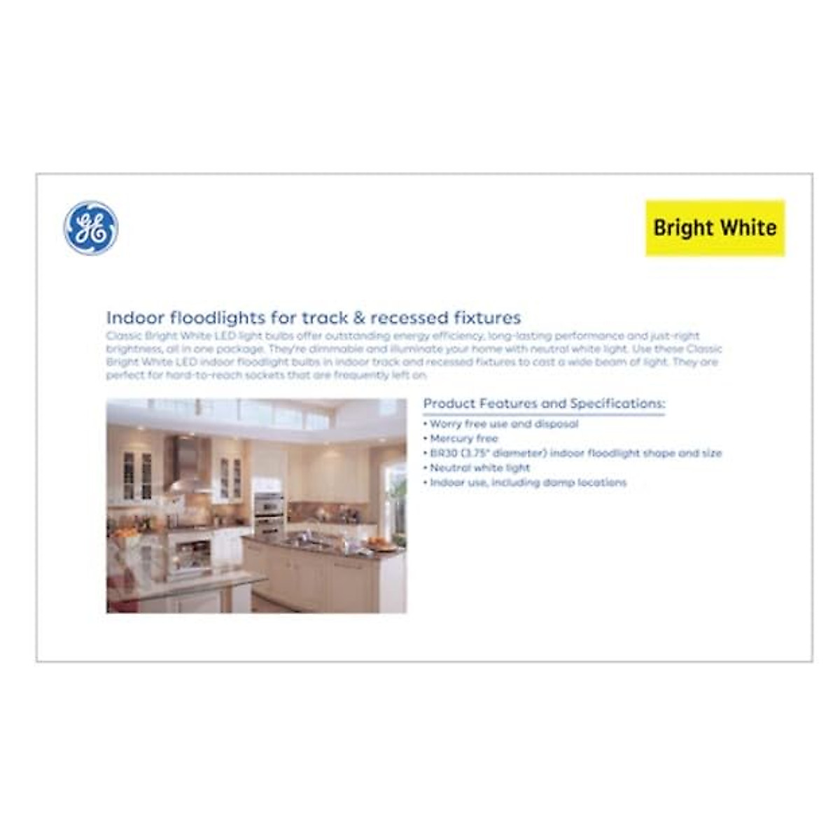 GE Classic 65 W Equivalent Dimmable Bright White Br30 LED Light Bulbs, 6 Pack