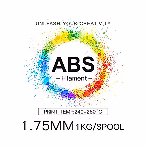 Inland 1.75mm ABS 3D Printer Filament, Dimensional Accuracy +/- 0.03 mm - 1kg Cardboard Spool (2.2 lbs) - Fits Most FDM/FFF Printers - Black