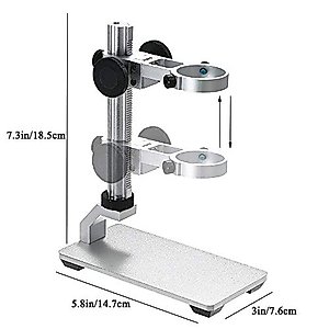 Jiusion Aluminium Alloy Universal Adjustable Professional Base Stand Holder Desktop Support Bracket with Portable Carrying Case for USB Digital Microscope Endoscope Magnifier Camera