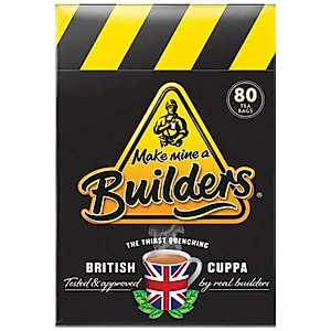 Make Mine a Builder's Teabags | Master Blended British Black Tea (Black, 80 Count (Pack of 1))