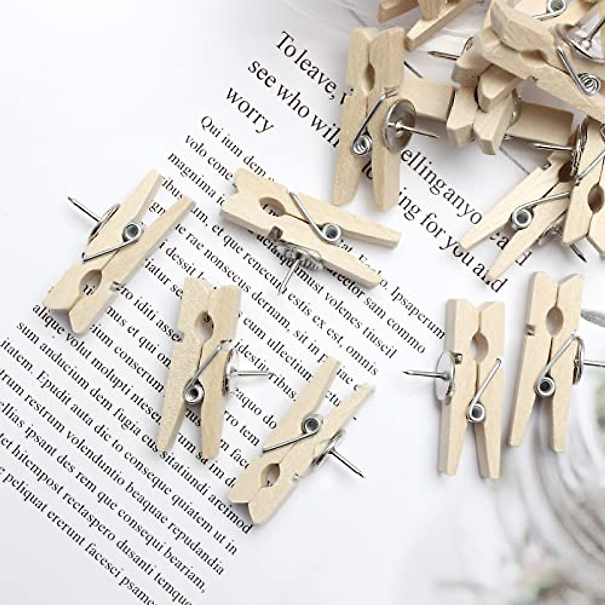 NUTJAM 20Pack Mini Clothespins, Mini Clothes Pins, Wooden Small Clothes Clips for Photos, Clothesline, Bag, Crafts, Art Wall, Pictures