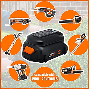 Cruruakku Battery Replacement for WOR Battery 20V and Battery Charger for 20 Volt Lithium Battery WA3520 WA3525 WA3575 WG151s WG155s WG251s WG255s WG540s WG545s WG890 WG891