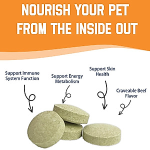 Pet Nutritional 12-in-1 Multivitamin Supplement Tablets for Dogs& Cats, Supports Immune, Skin, Gut Health with Vitamins A, B, C, D, E & Minerals, 150 Tablets