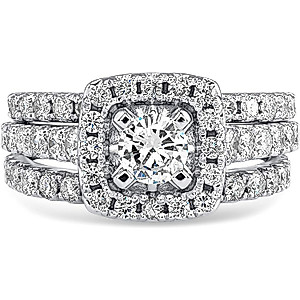 Beverly Hills Jewelers 2 Carat Diamond Engagement Ring - 14 Karat White Gold Diamond Ring for Women Diamond Engagement Ring (Size 7)