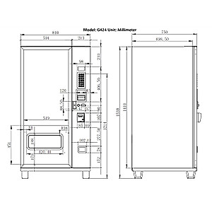 EPEX Snack Beverage Combo Vending Machine with LED Glass Front