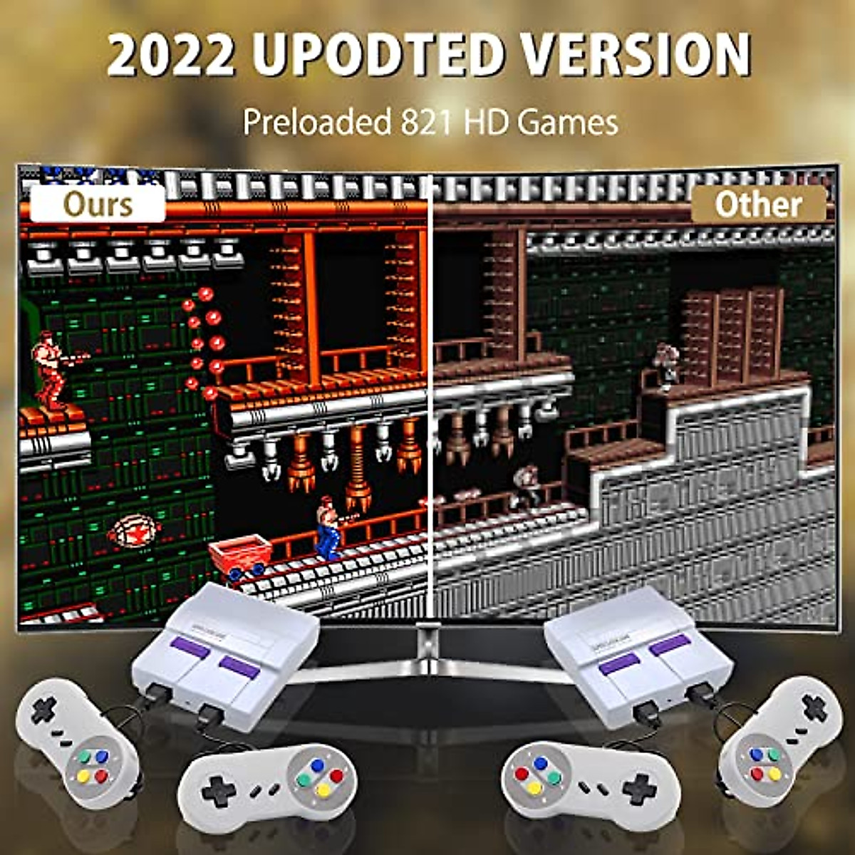 Retro Game Console HDMI,Retro Classic Game Console, Built-in 821 Game (Some are Repeated) Dual Control 8-Bit Handheld Game Player, HDMI Output, Plug and Play,Birthday Gifts Choice for Children/Adults