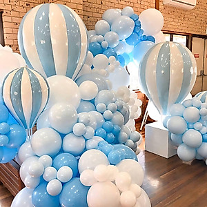 PartyWoo Blue Balloons 130 pcs Sky Blue Balloons Different Sizes Pack of 18 12 10 5 Inch Baby Blue Balloon Arch Kit Balloon Garland for Birthday Graduation Boys Baby Shower Party Decorations Blue-Y20
