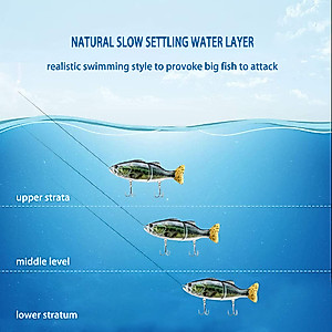 ods lure Fishing Lure Glide Bait Jointed Swimbait Artificial Fishing Bait with Hooks for Bass Trout Pike Walleye (Trout glide bait 6.6")