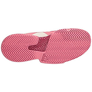 adidas Women's Solematch Bounce Tennis Shoe, Hazy Rose/Silver Metallic/Acid Orange, 11