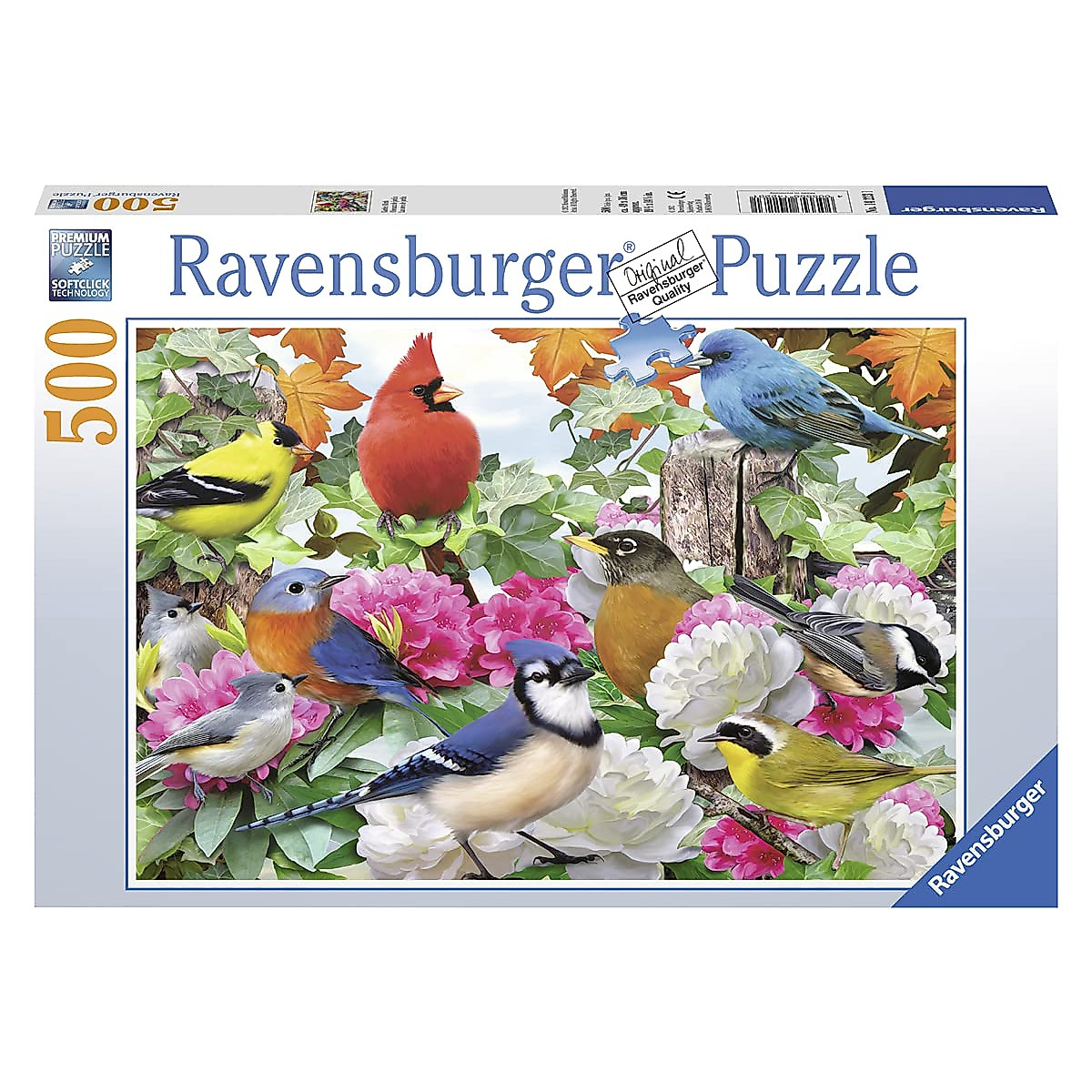 Ravensburger Garden Birds Jigsaw Puzzle | 500 Unique Pieces | Anti-Glare Surface | Ideal for All Ages for Puzzle Enthusiasts