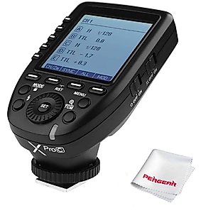 Godox Xpro-C TTL Wireless Flash Trigger for Canon 1/8000s HSS TTL-Convert-Manual Function Large Screen Slanted Design 5 Dedicated Group Buttons 11 Customizable Functions
