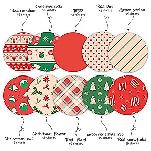 150 Sheets Christmas Tissue Paper, Assorted Holiday Wrapping Paper for Gift Boxes Wrapping and Christmas Party Decorations, 20" x 20"