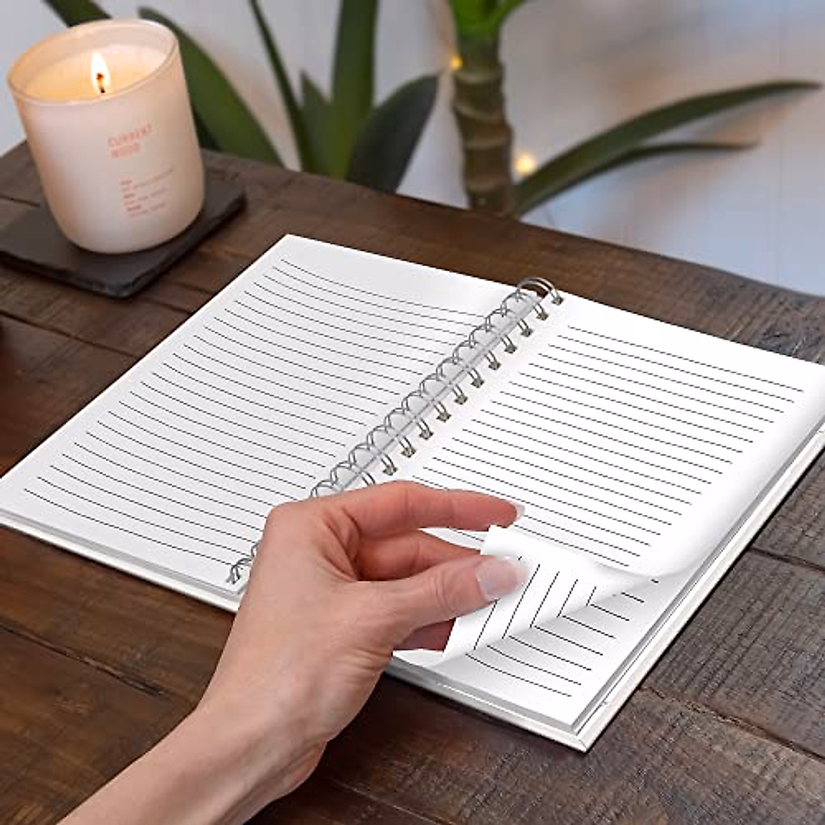 Rae Dunn Medium Hardcover Spiral Notebook - 5.75" x 8.75" - Durable Wire-O Lay-Flat Binding, Rigid Cover & 160 Lined Pages - Notebook