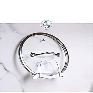 NEIDE Kitchenware Rack Kitchen Pan Rack Organizer Adjustable Pot Lid Holders Bakeware Rack Cookware Pantry Cabinet Storage Stand-Purpose Pot Pan Lid Cover C Board Rack Holder Orange