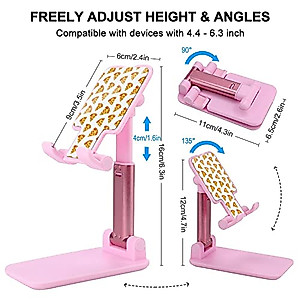 Happy Pizza Foldable Desktop Cell Phone Holder Portable Adjustable Stand for Travel Desk Accessories