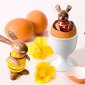 Cinf Ceramic Egg Cup Christmas Gift Set of 4 Porcelain Holder Breakfast Boiled Cooking Easy to Clean Childhood Memories Kitchen