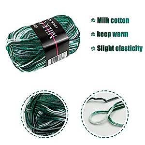 4 ROLL Yarn for Knitting Crochet, Velvet Yarn Knitting Yarn Fabric Cloth for DIY Craft Handmade VOORF Thread New Year Christmas Gift -Green, 142 Yards x 4