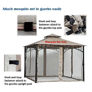 Westcharm 12x12 Gazebo Universal Replacement Mosquito Netting Screen Walls, Set of 4 Panels (Gazebo Mosquito Net Only)