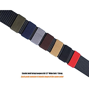 TACNEX Elastic Belt/Strap Keepers Organizers Web Canvas Nylon Belt Loop Stays Backpack Strap Holder Retainer Band for 1.5" Wide Belts/Straps RG