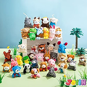 JOYIN 36 Pack Mini Animal Plush Toy Assortment (36 Units 3" Each),Bulk Stuffed Animals Party Favors for Kids, Small Animals Plush Keychain Decoration, Carnival Prizes
