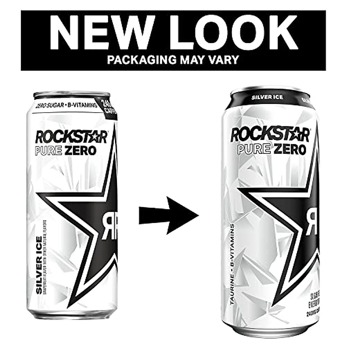 Rockstar Pure Zero Energy Drink, Grape, 0 Sugar, with Caffeine and Taurine, 16oz Cans (12 Pack) (Packaging May Vary)