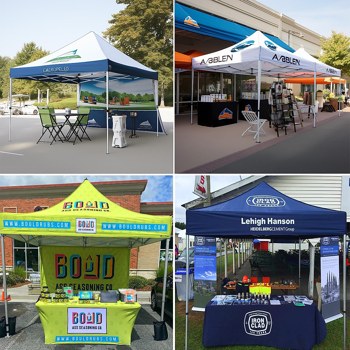 Custom Tents 10x20 with Logo, Custom Canopy Tent 10x20 with Logo, Personalized Pop Up Tent Canopy for Tradeshow Outdoor Events Advertising, Roller Bag Included (1 Full Wall + 2 Half Walls)