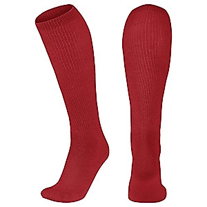 CHAMPRO Standard Multi-Sport Athletic Compression Socks for Baseball, Softball, Football, and More, Scarlet, Small